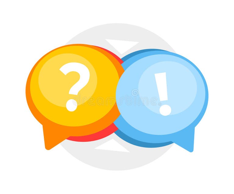 Bright Vector Speech Bubbles with Question and Exclamation Marks, Representing a Lively ...