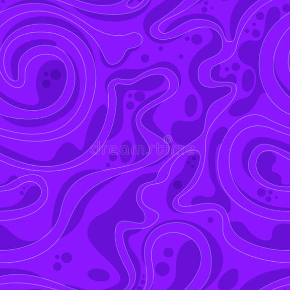 Bright Vector Texture of Violet Color from Smooth Rounded Shapes of Lines and Spirals. Seamless ...