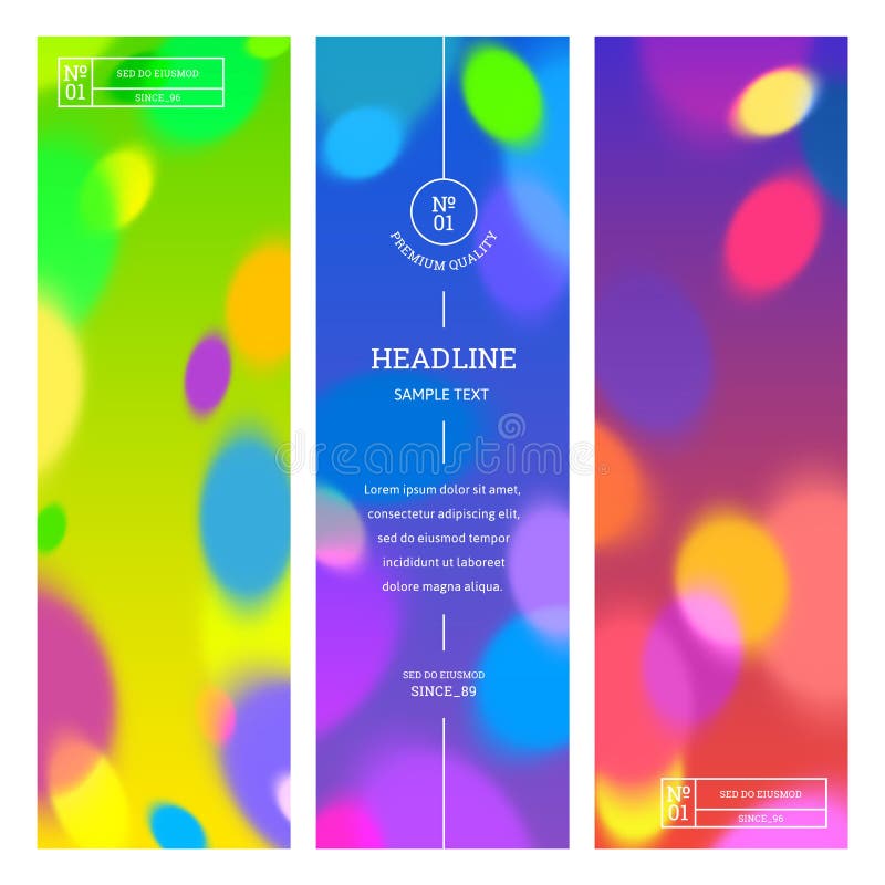 Bright Vertical Banners with Colorful Bokeh. Vector Design Concept ...