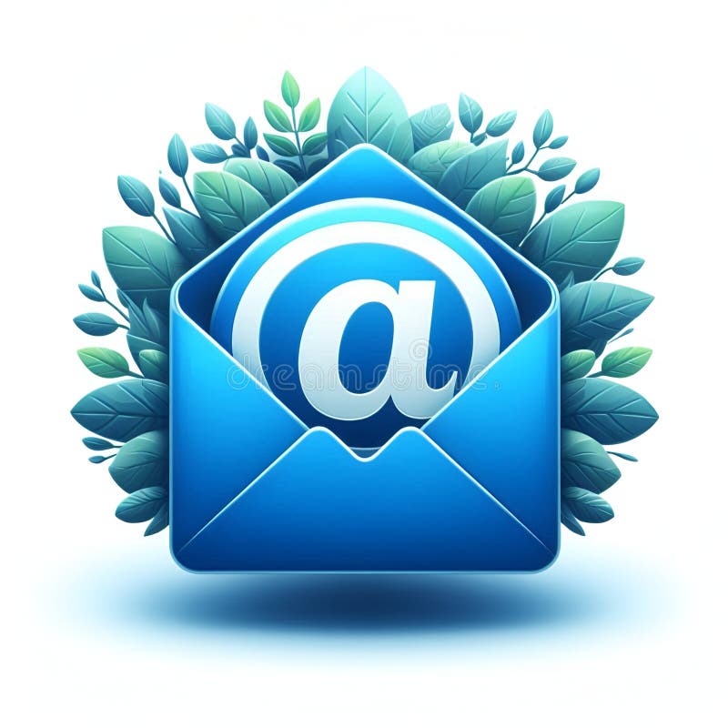 Bright Blue Email Icon for Intuitive Web Interfaces, Generative AI ...