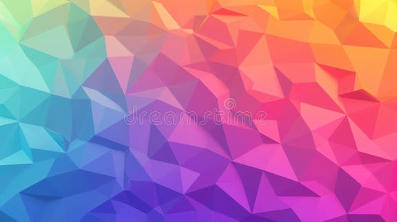 Bright and Vibrant Low Poly Backdrop Featuring Multicolored Triangular ...