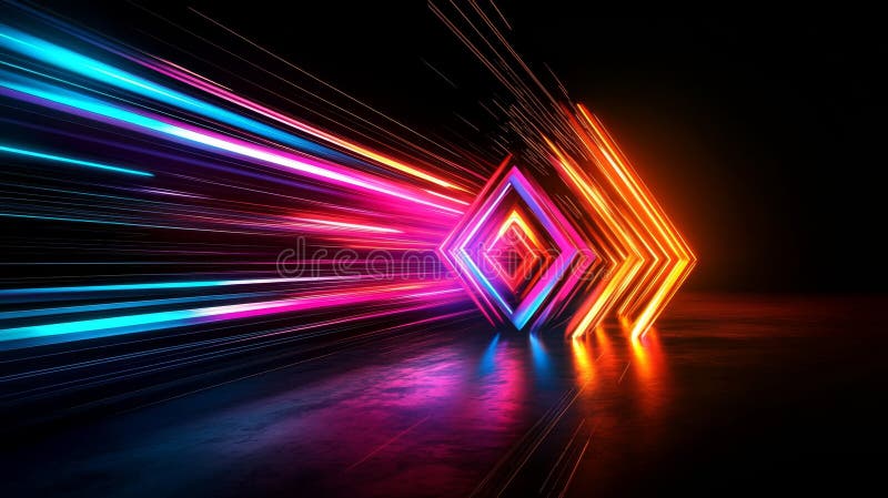 Bright and Vibrant Neon Lights Set Against a Deep Dark Background that ...