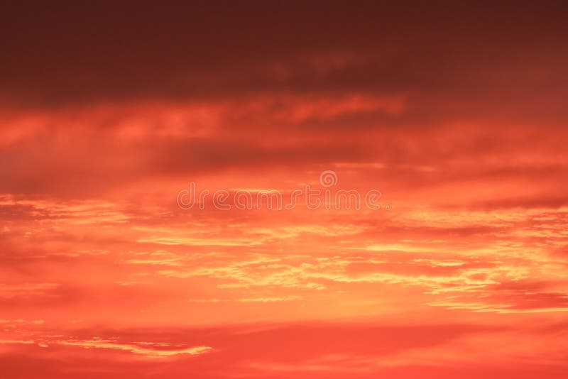 Bright Vibrant Orange and Yellow Colors Sunset Sky Stock Image - Image ...