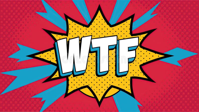Colorful Pop Art Design with WTF Comic Book Expression Stock ...