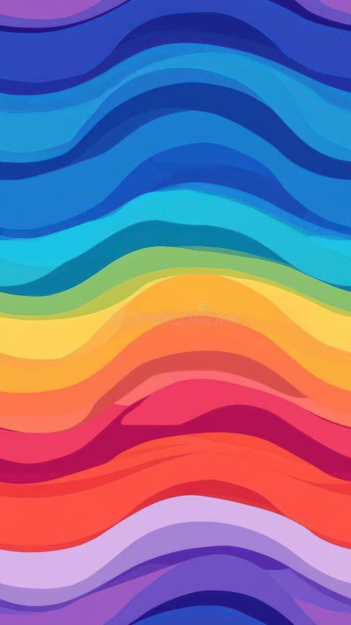 Bright and Vibrant Rainbow Pattern Sticker, Handpainted Illustration ...