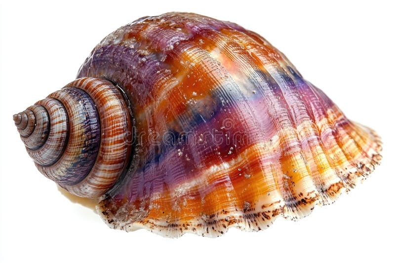 A Bright and Vibrant Shell Up Close on a Clean White Background Stock ...