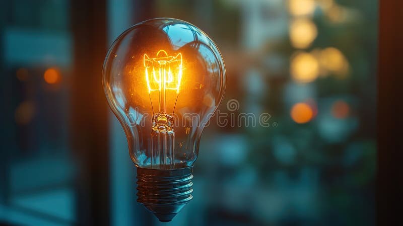 Bright Vintage Light Bulb Icon for Editorial Use Stock Illustration ...