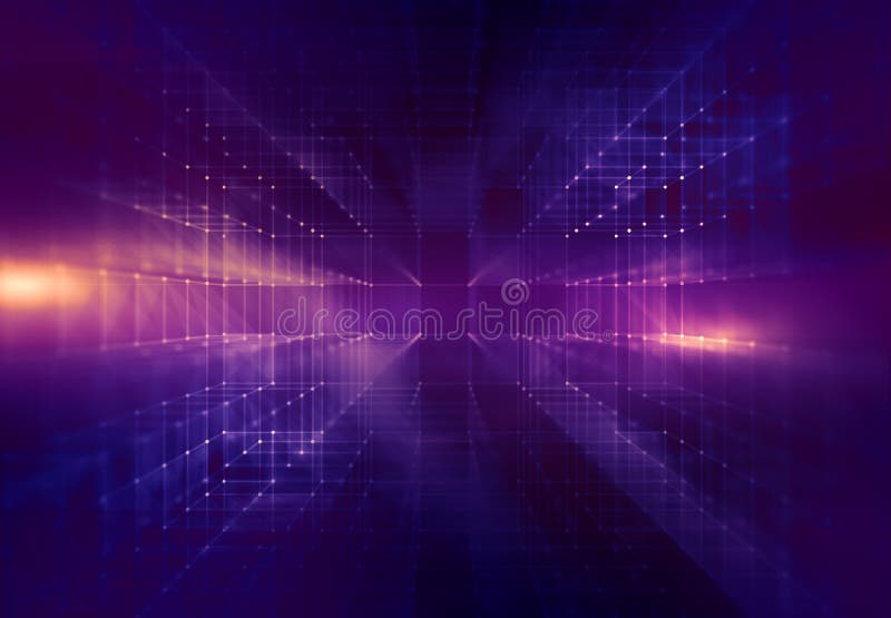 Bright Violet Background with Transparency Cubic Wireframe Stock Photo ...