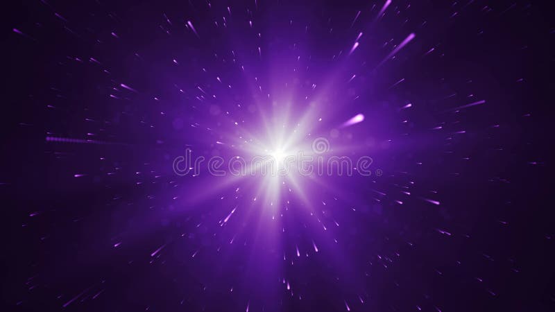 From the Bright Violet Light, Fiery Particles Fly. Animation of ...