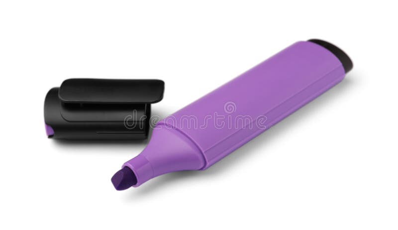 Bright Violet Marker Isolated on White. Office Stationery Stock Photo ...