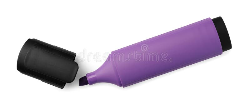 Bright Violet Marker Isolated on White, Top View Stock Photo - Image of ...