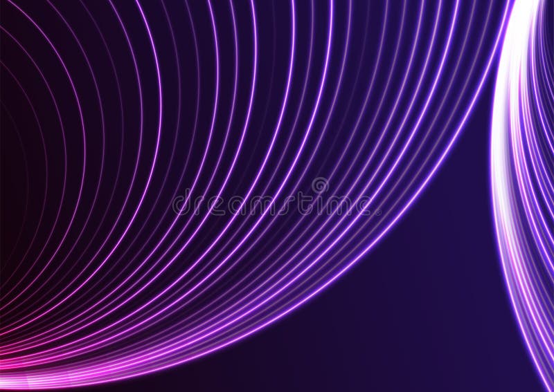 Bright Violet Neon Curved Lines Abstract Technology Background Stock ...