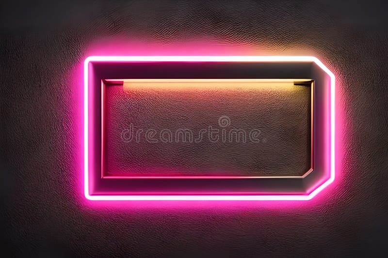Bright Violet Rectangle Neon at the Wall Backdrop and Background Stock ...