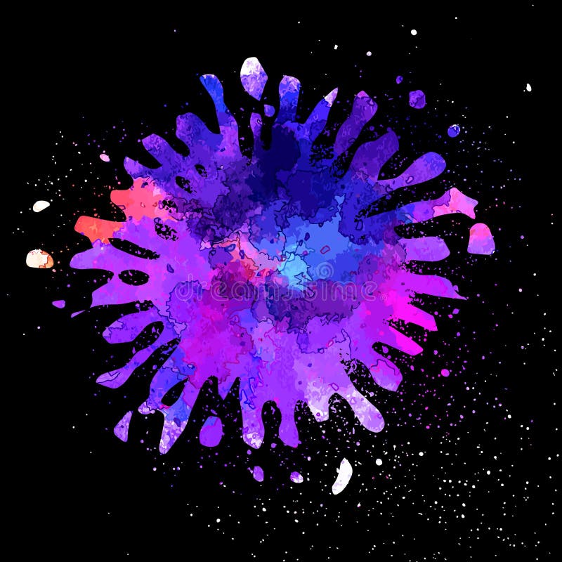 Bright Violet Vector Watercolor Splash Stock Vector - Illustration of ...