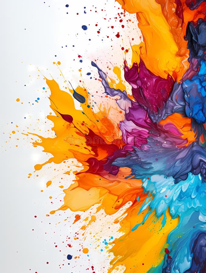 Colorful Paint Splashing Out of a White Surface Stock Illustration ...