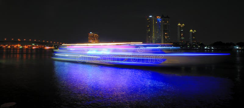 Bright and Vivid Boat Light Trails Stock Photo - Image of lights, city ...