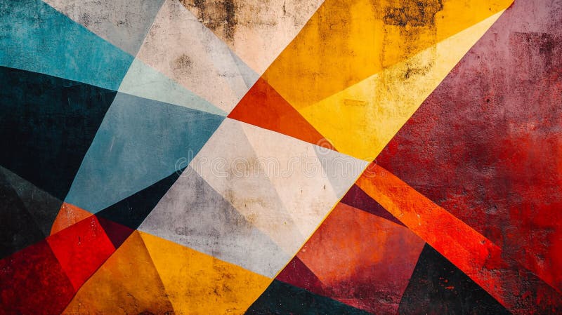 Colorful Abstract Geometric Design with Sharp Angles and Textured ...