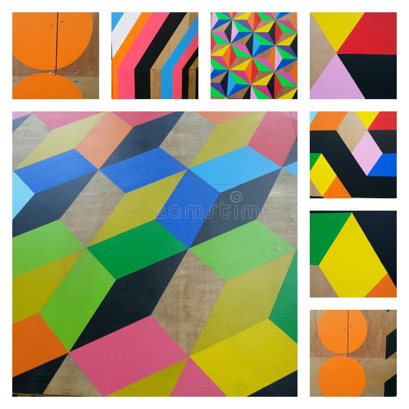 Bright Vivid Colours Shapes and Geometric Puzzles Stock Illustration ...