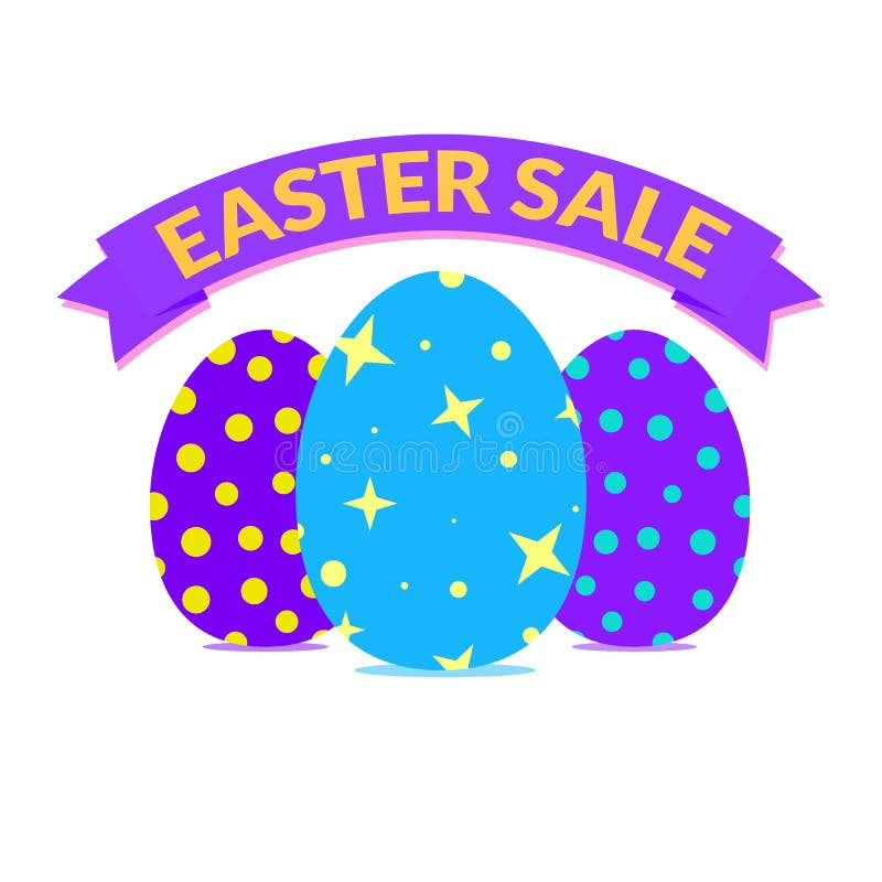 Bright Vivid Easter Sale Banner Stock Vector - Illustration of concept ...