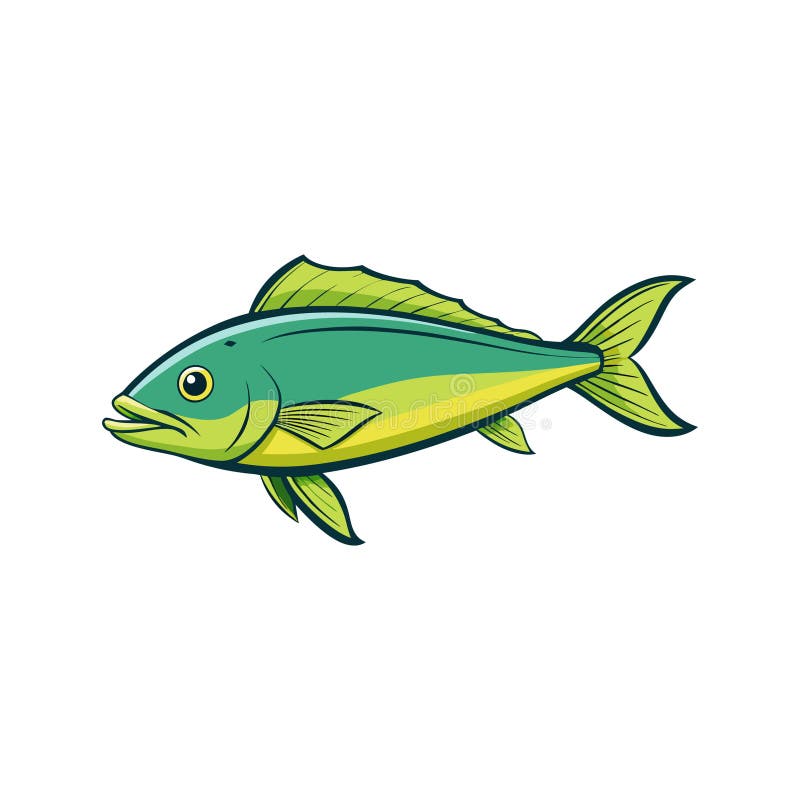 Bright and Vivid Mahi Mahi Fish Realistic Illustration Stock ...
