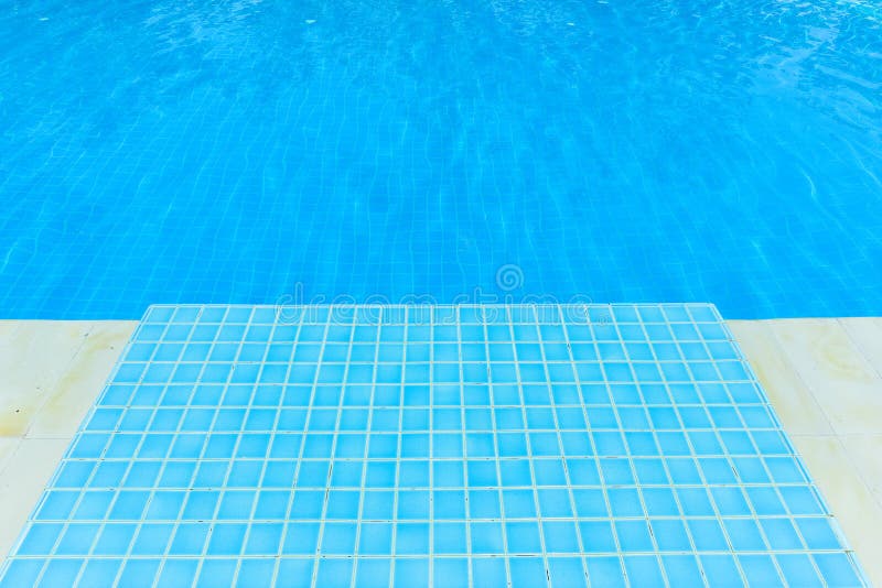 Blue Tile And Blue Water Surface With Sun Reflection Stock Photo ...