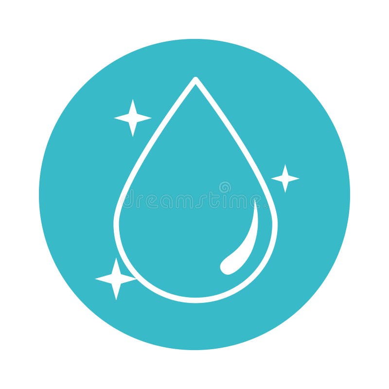 Bright Water Drop Nature Liquid Blue Block Style Icon Stock Vector ...