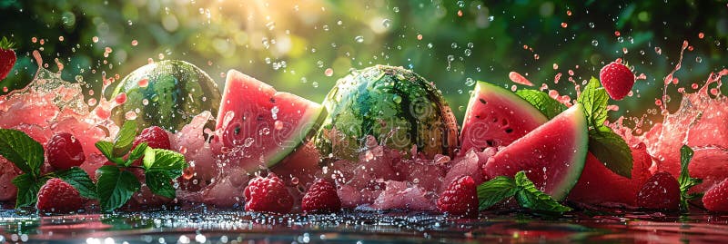 Bright Watermelon Patterns for Summer Vibes. Stock Illustration ...