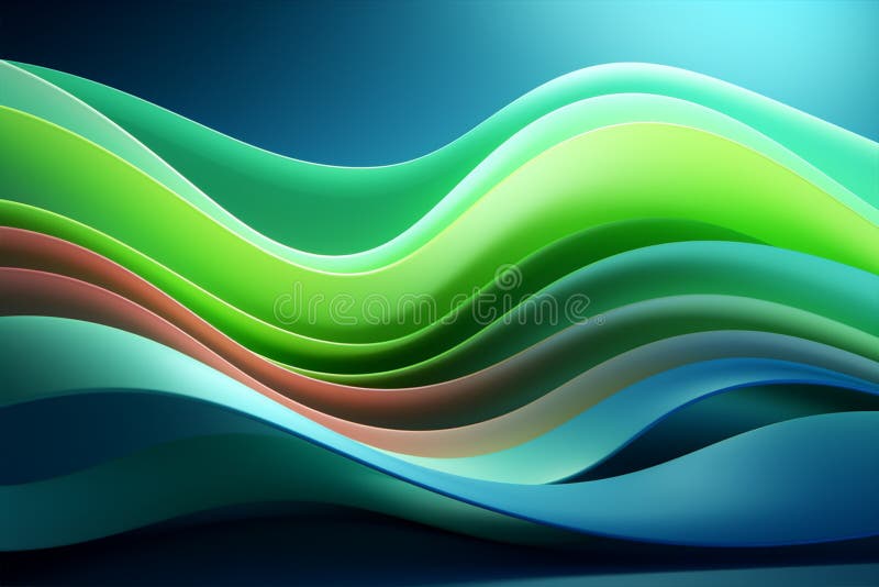 Bright Wavy Lines Color Blue and Green with Liquid Fluid Texture for ...