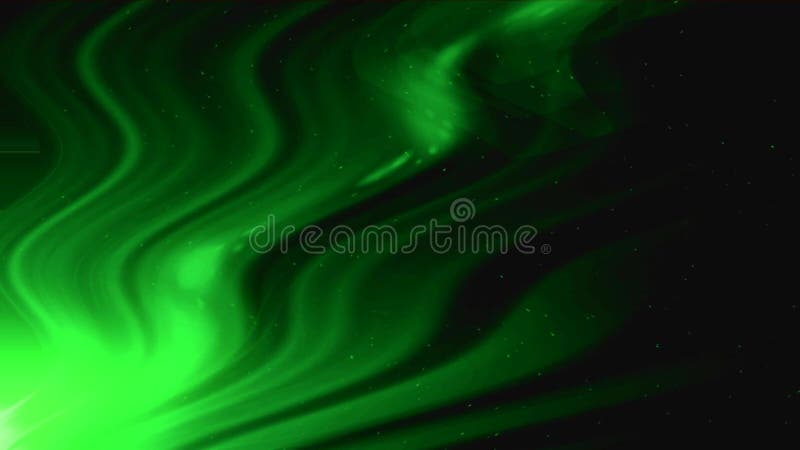 Bright Wavy Rays of Green Light Coming Out of the Right Side on a White ...