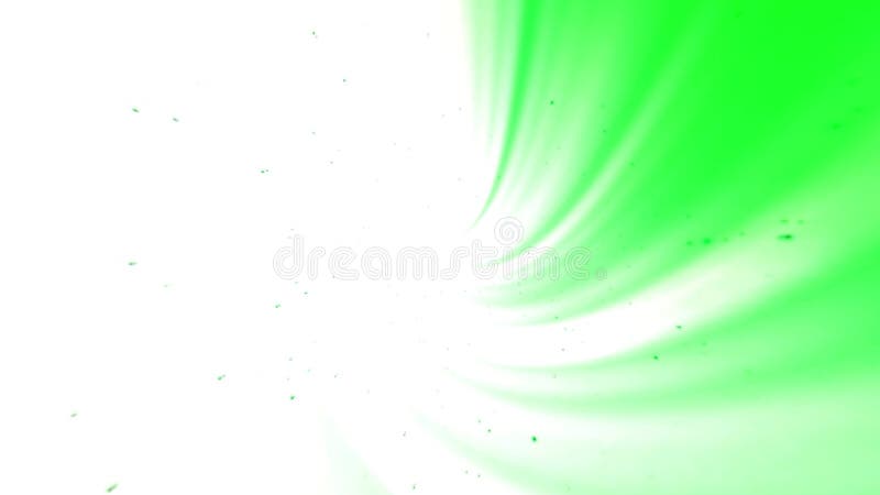 Bright Wavy Rays of Green Light Coming Out of the Right Side on a White ...