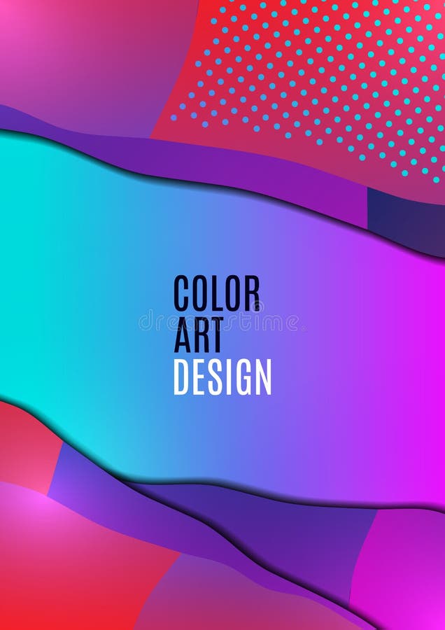 Bright Wavy Triangles. Gradient Color. Geometric Ready-made Template ...