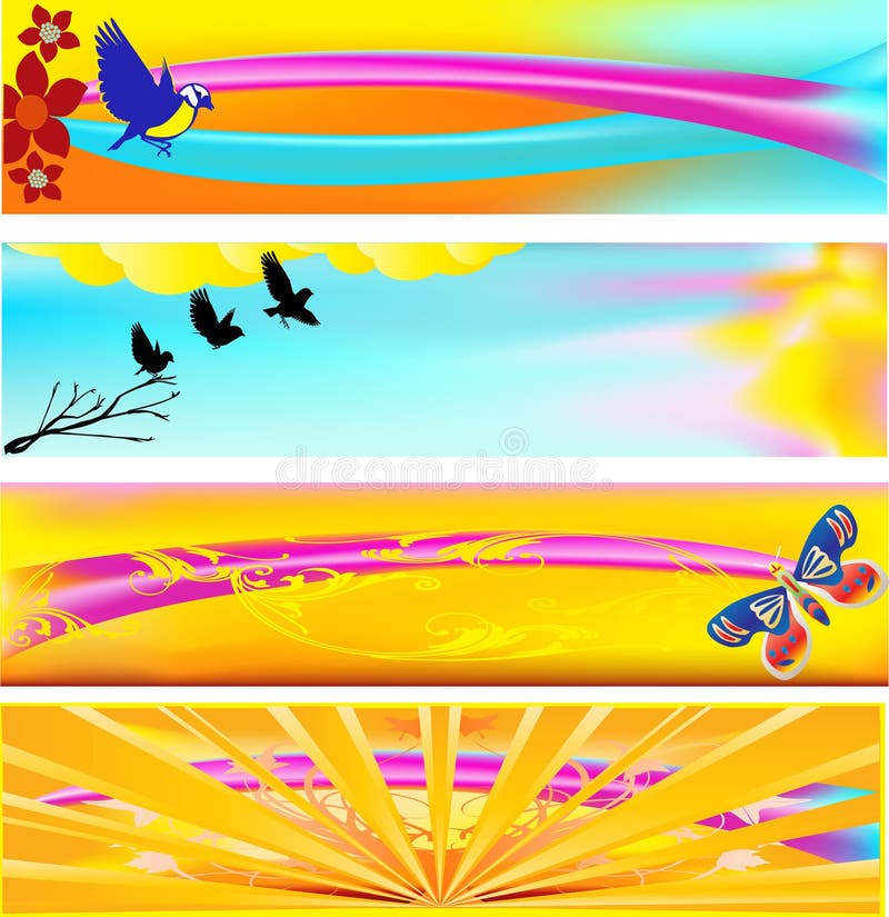 Bright Web Banner Templates Stock Vector - Illustration of collection ...