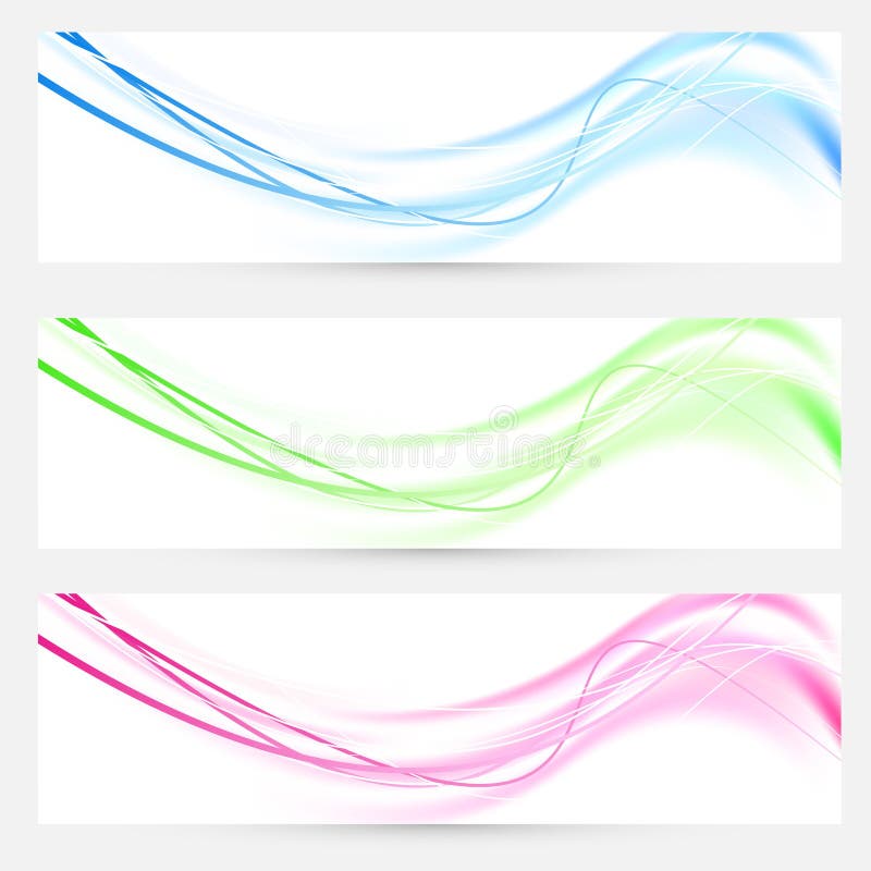 Green Satin Lines Web Footers Collection Stock Illustrations – 3 Green ...