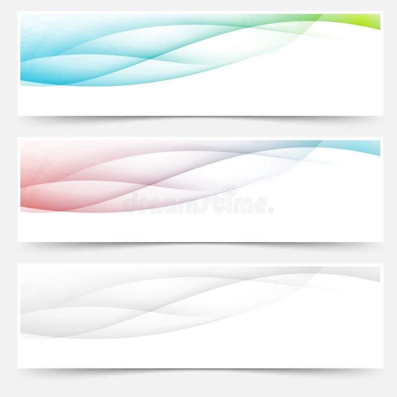 Bright Web Headers Footers Wave Swoosh Stock Vector - Illustration of ...