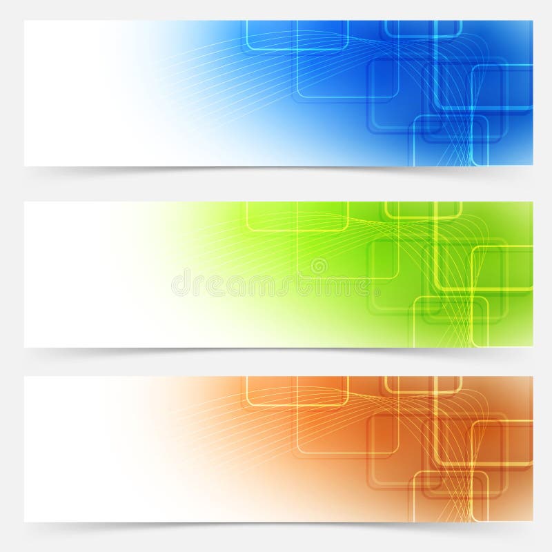 Bright Web Headers Templates Colorful Collection Stock Vector ...