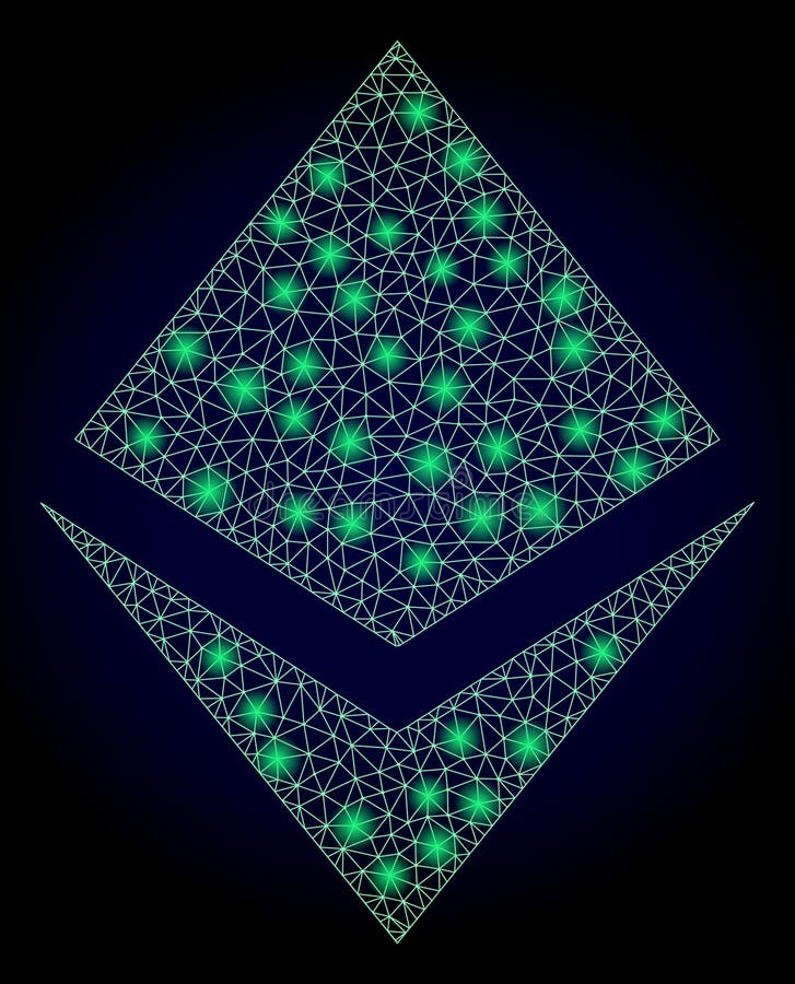 Bright Web Mesh Crystal with Glare Spots Stock Vector - Illustration of ...