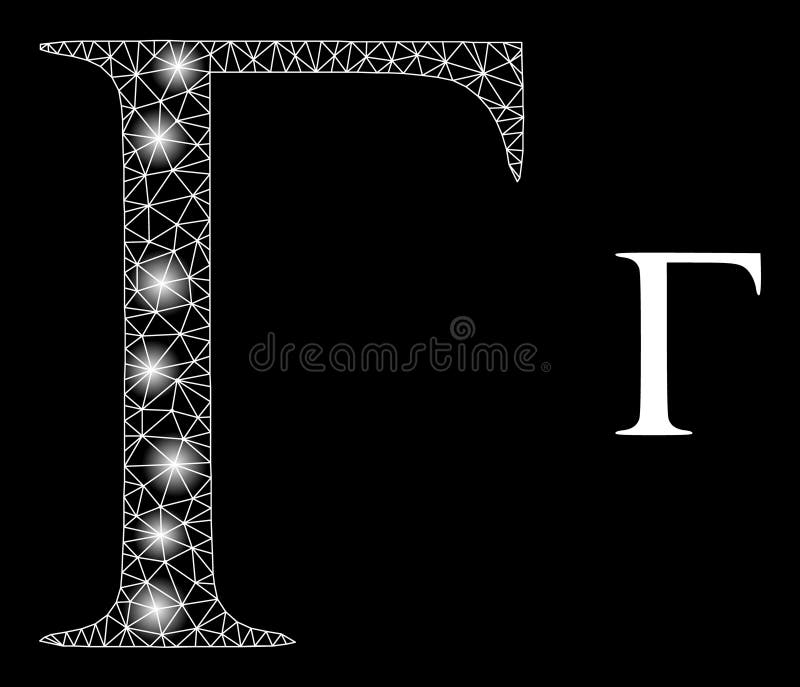 Gamma Greek Lowercase Letter Icon - Triangulated Mesh with Sparkles ...