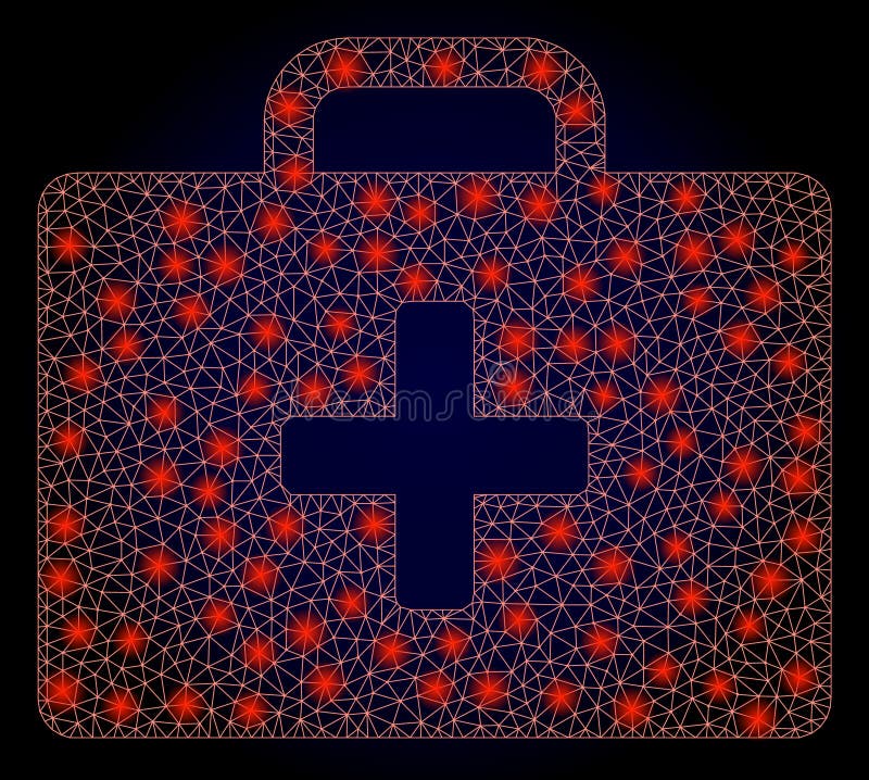 Bright Web Mesh Medical Kit Case with Light Spots Stock Vector ...