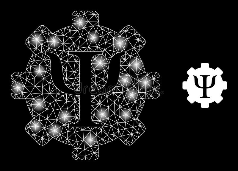 Bright Web Mesh Psychology Techniques Icon with Light Spots Stock ...