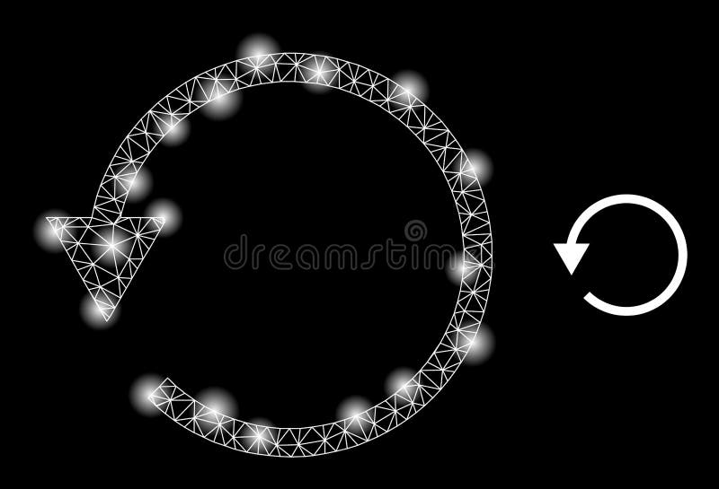 Bright Web Mesh Rotate CCW Icon with Glare Dots Stock Vector ...