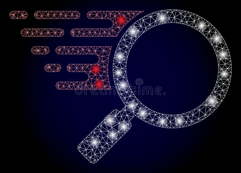Bright Web Mesh Search Tool with Light Spots Stock Vector ...