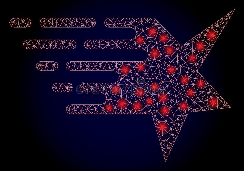 Bright Web Mesh Star with Light Spots Stock Vector - Illustration of ...