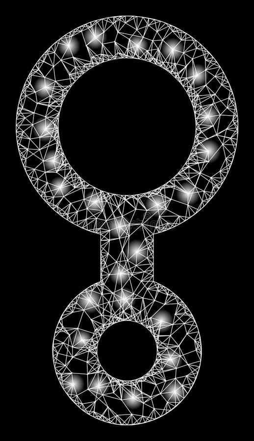 Bright Web Mesh Third Gender Symbol with Lightspots Stock Vector ...
