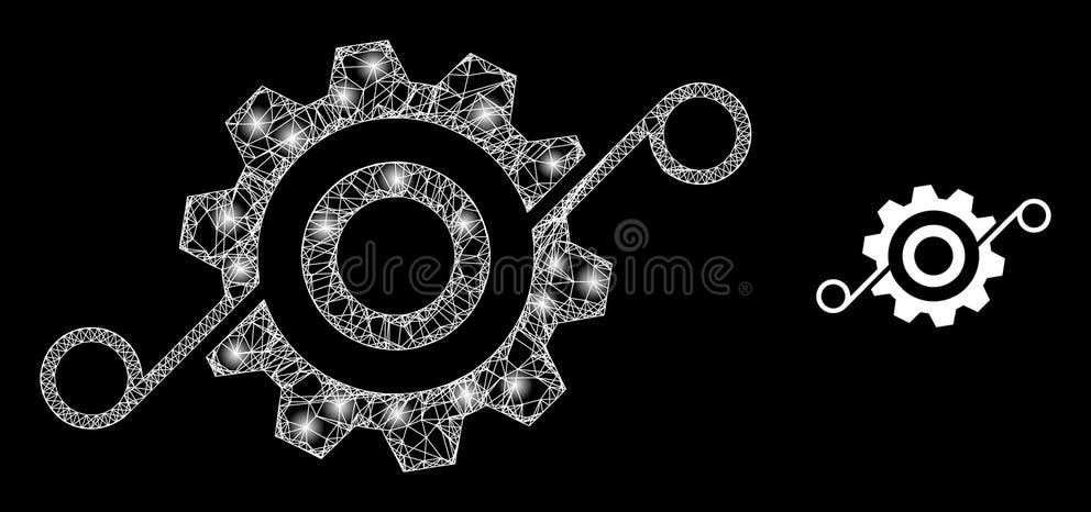 Bright Web Model Cog Solution with Bright Lightspots Stock Vector ...