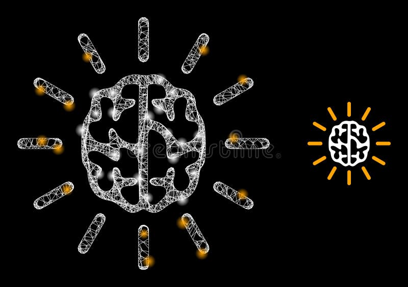 Bright Web Model Mind Light with Bright Glare Spots Stock Vector ...