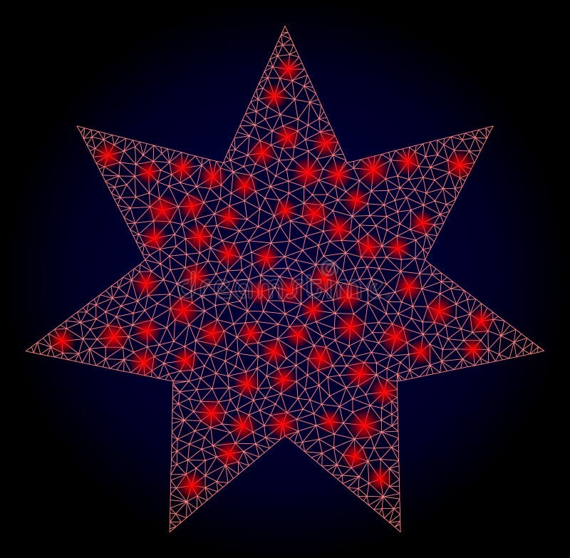 Bright Web Net Eight Corner Star with Glare Spots Stock Vector ...