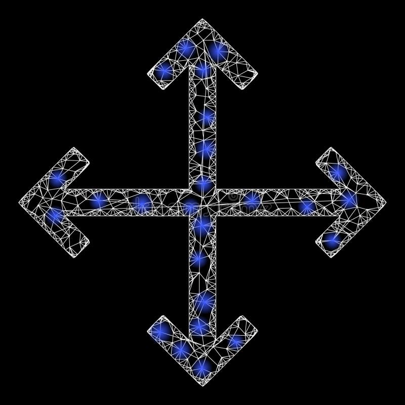 Bright Web Net Enlarge Arrows with Glare Spots Stock Vector ...