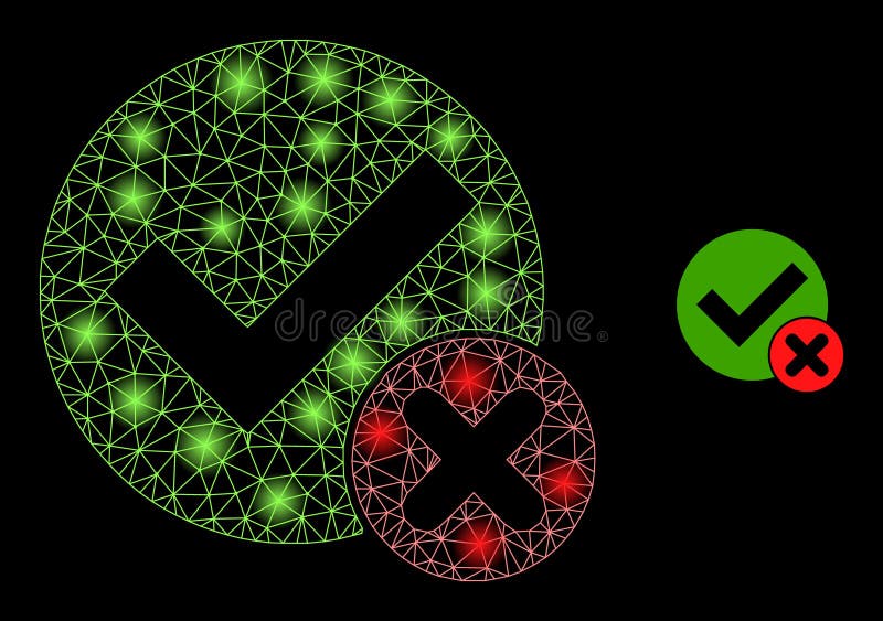 Bright Web Net False Positive Icon with Glare Dots Stock Vector ...