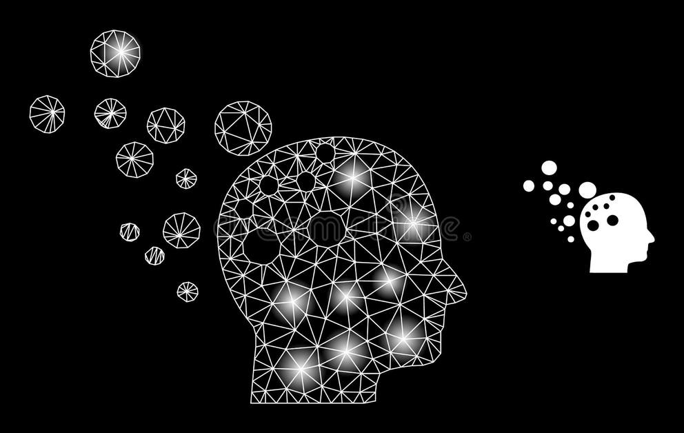 Bright Web Net Imagination Icon with Lightspots Stock Vector ...