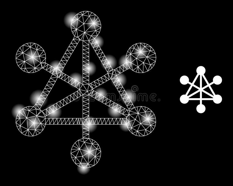 Bright Web Net Network Nodes Icon with Light Spots Stock Vector ...
